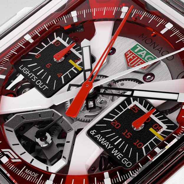 The White-and-Red UK Luxury Super Clone Replica TAG Heuer Monaco Split ...